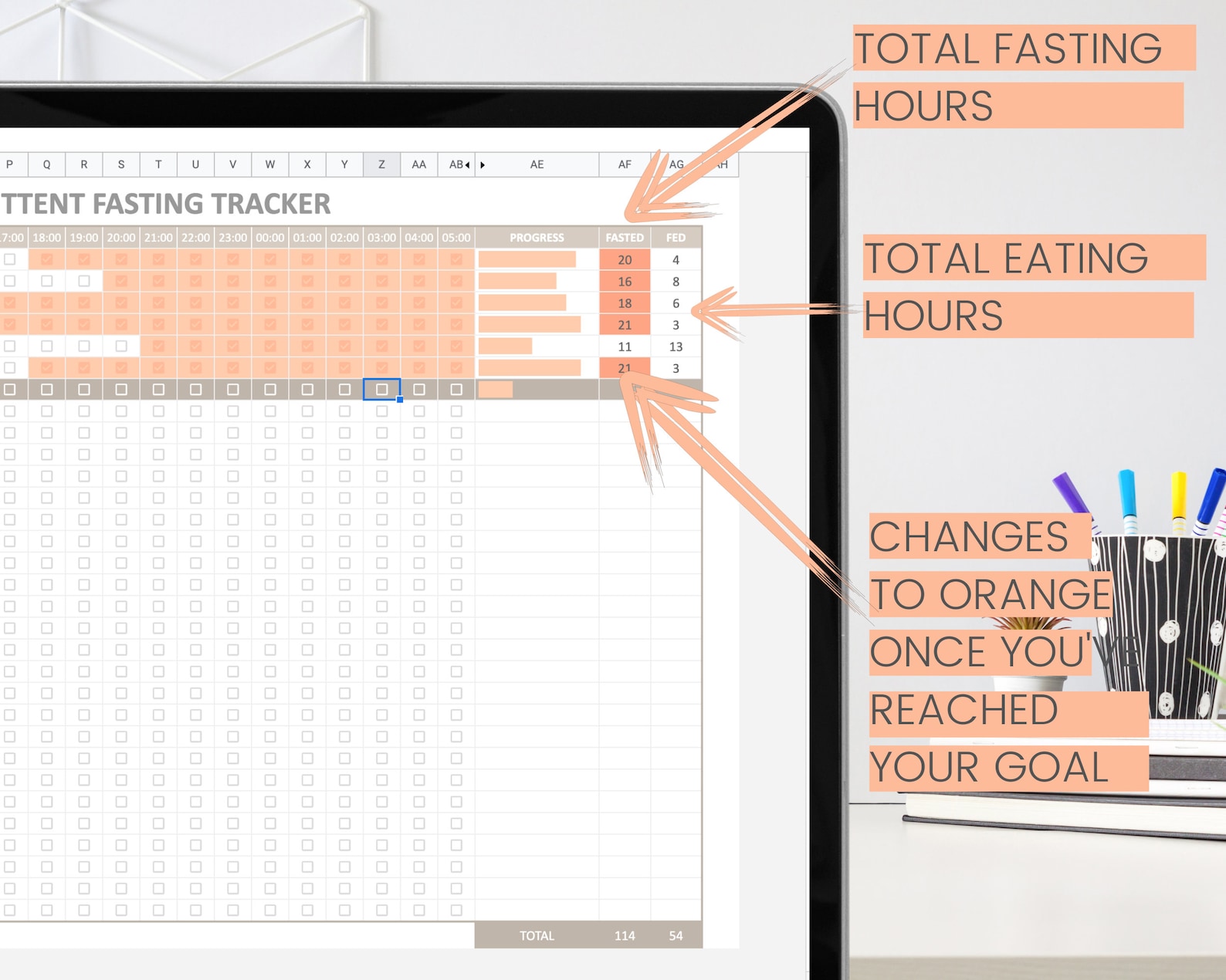 Intermittent Fasting Tracker Google Sheets Spreadsheet | Clean Neutral ...