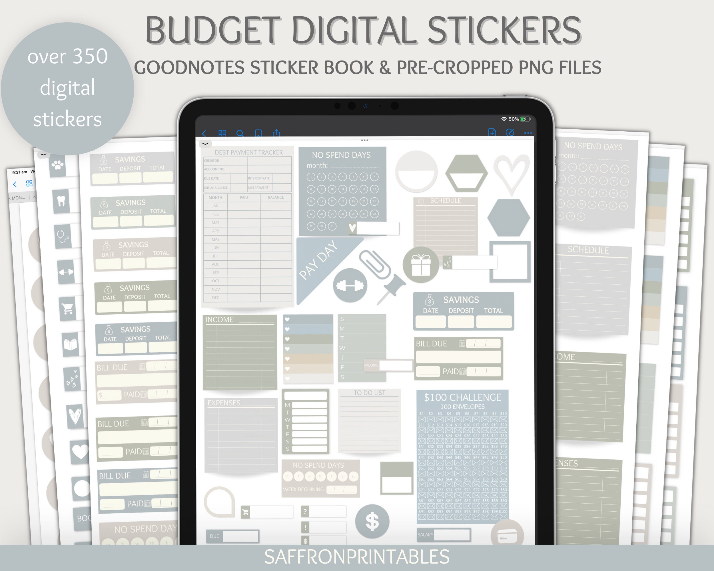 Finance Goodnotes Stickers: Budget Planner Widgets (digital Download ...