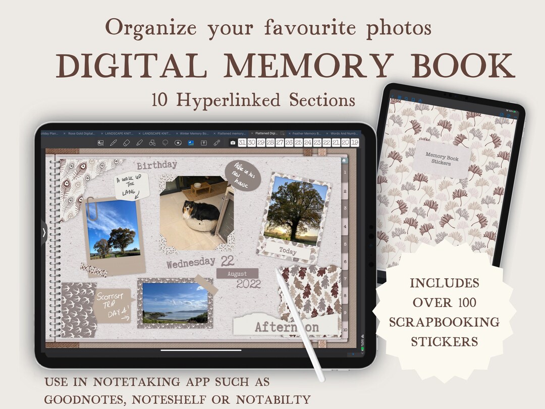 Digital Memory Book in BOHO Neutral Colors With 0ver 100 - Etsy