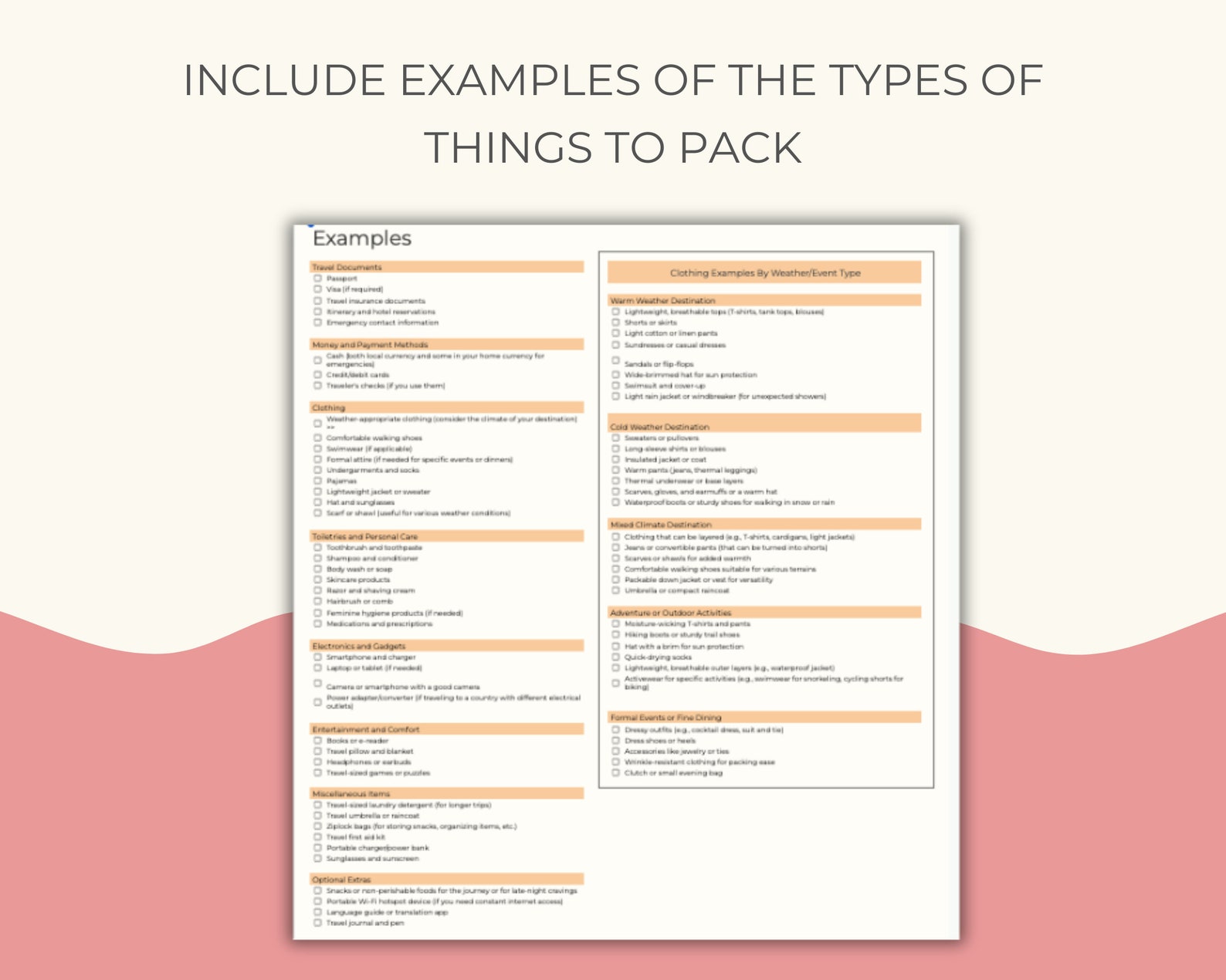 Travel Packing List for Google Sheets in Rainbow Colors. Editable ...