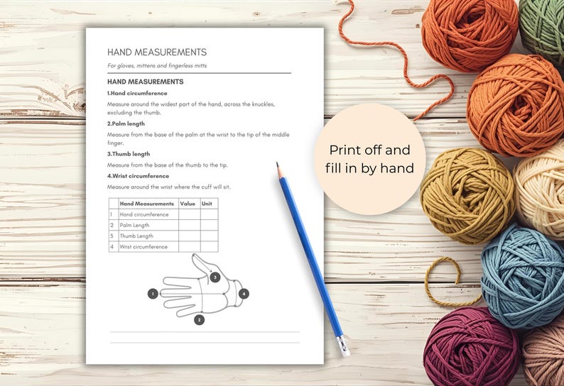 Crochet Body Measurement Chart Printable, Garment and Sizing ...