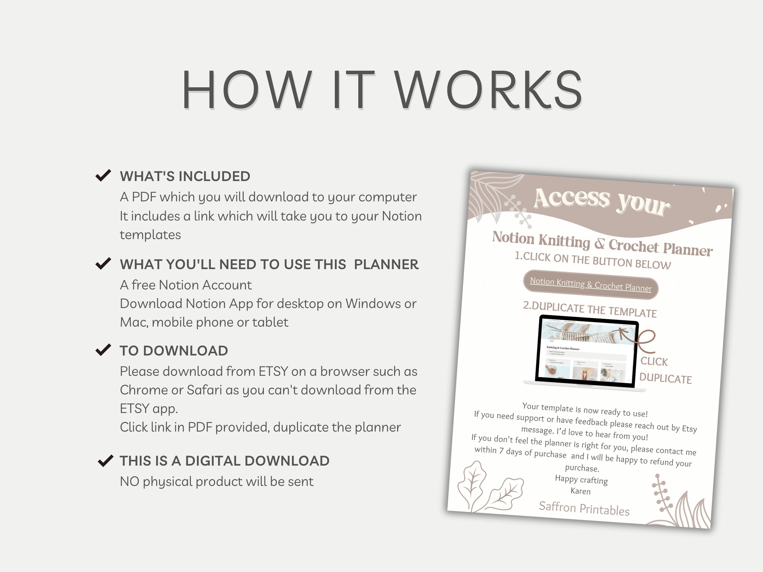 Notion Knitting and Crochet Planner, Knitting Journal, Yarn Stash ...