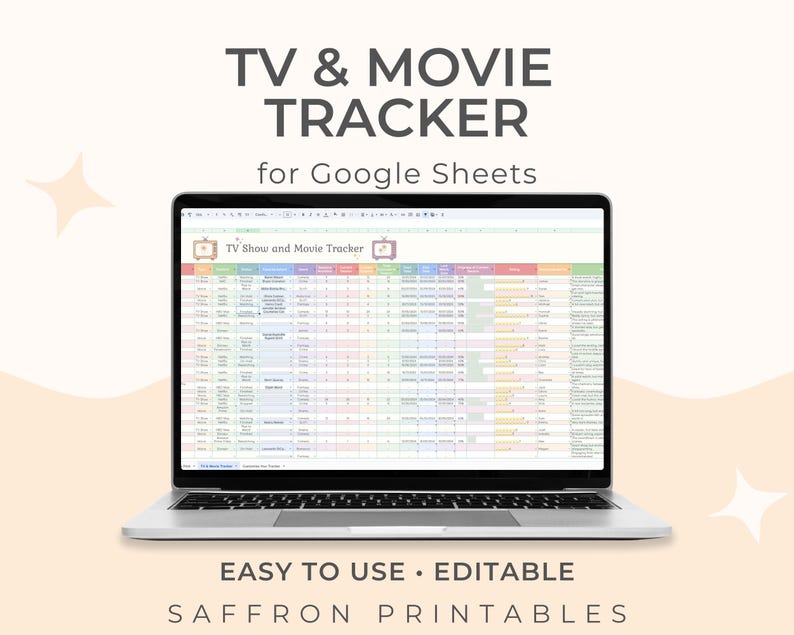 Movie Tracker Spreadsheet, TV Show Tracker Spreadsheet | Google Sheets ...