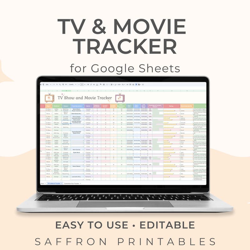 Movie Google Spreadsheet - Etsy UK