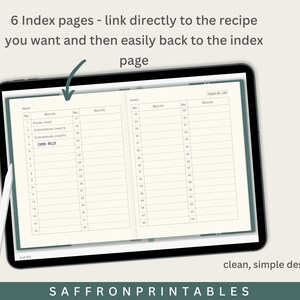 Digital Recipe Book Template for Goodnotes, Notability, Noteshelf Etc ...