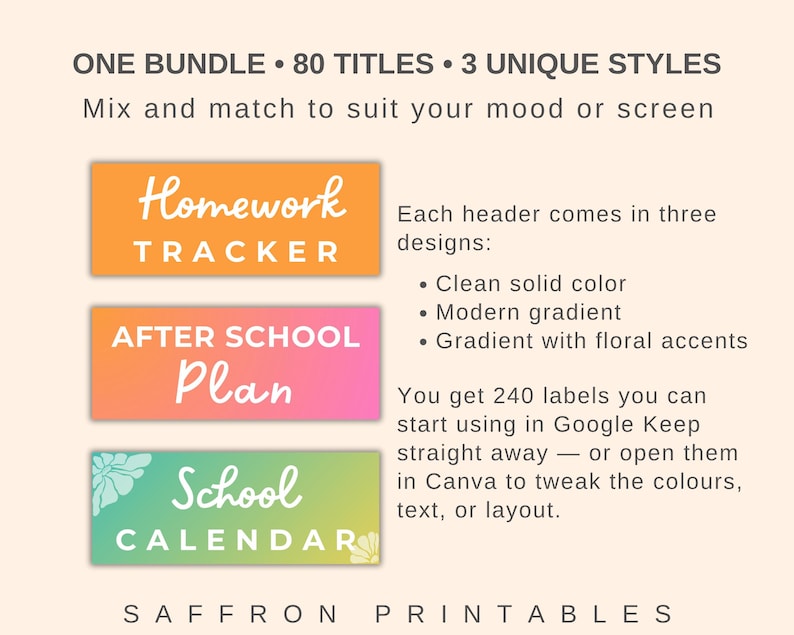 Editable Headers for Google Keep – 80 Family Custom Headers in 3 ...