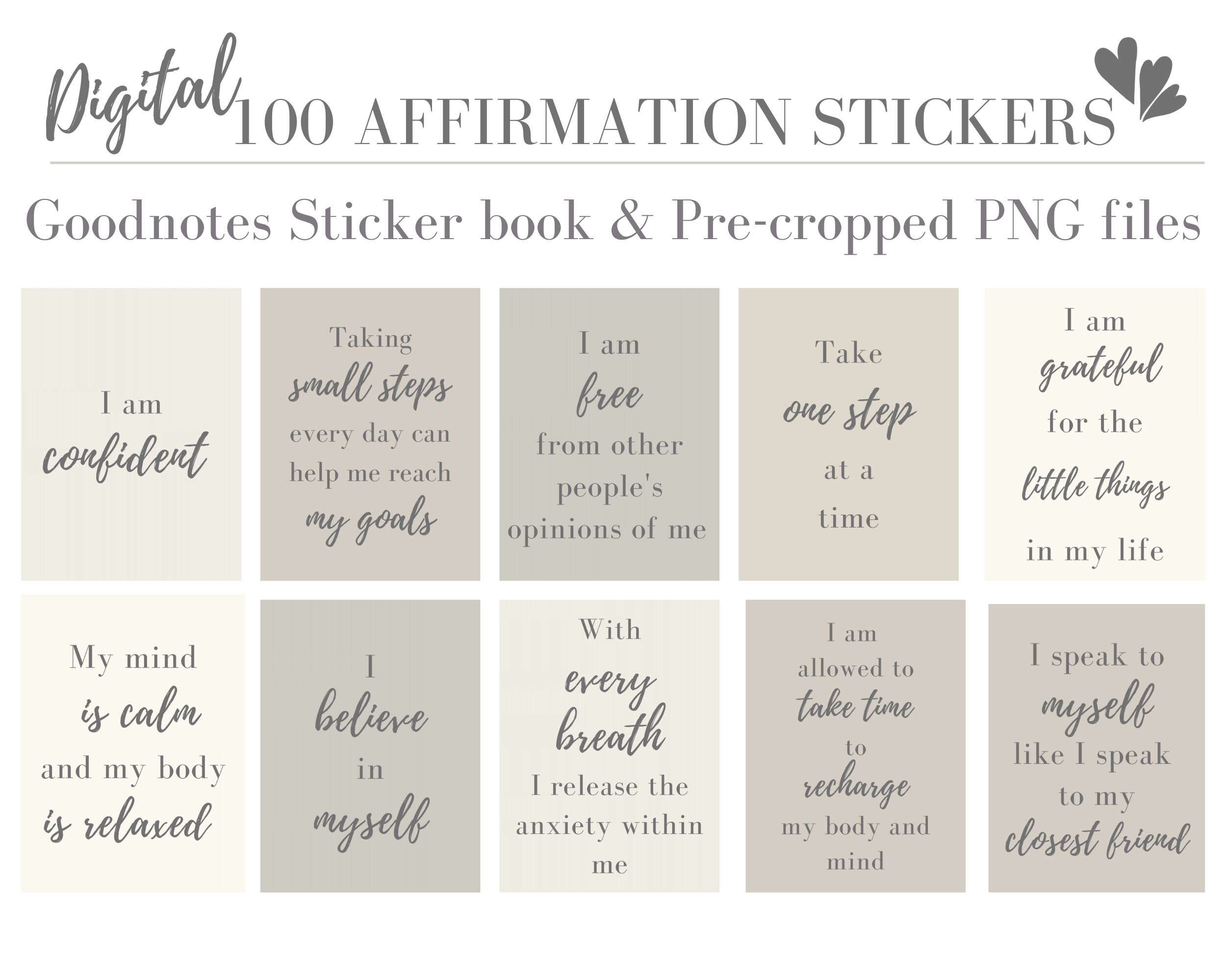 Digital Positive Affirmation Stickers for Digital Planners | Goodnotes ...