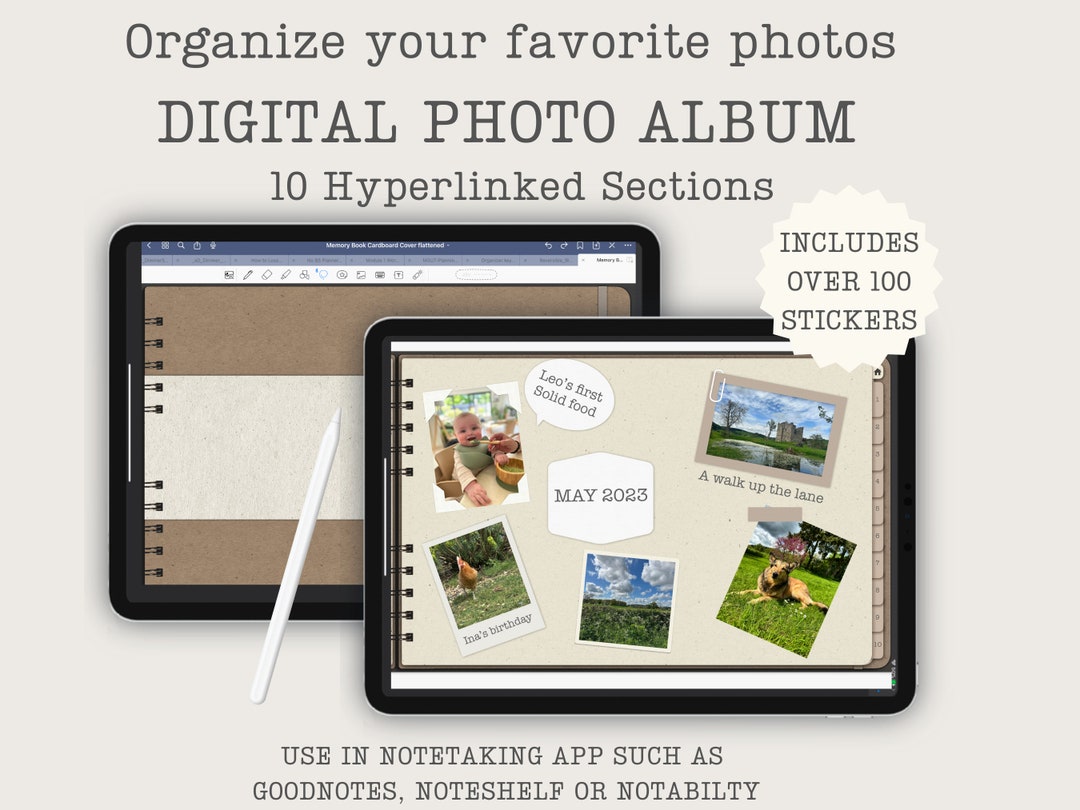 Digital Photo Album With Scrapbook Digital Stickers, Digital Scrapbook ...