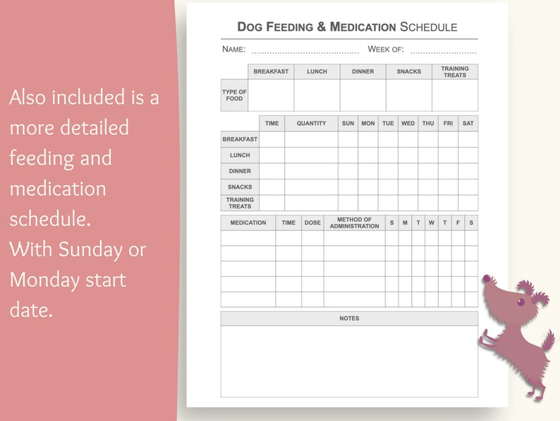 Dog Sitter Instructions: Pet Care Checklist (printable PDF) - Etsy