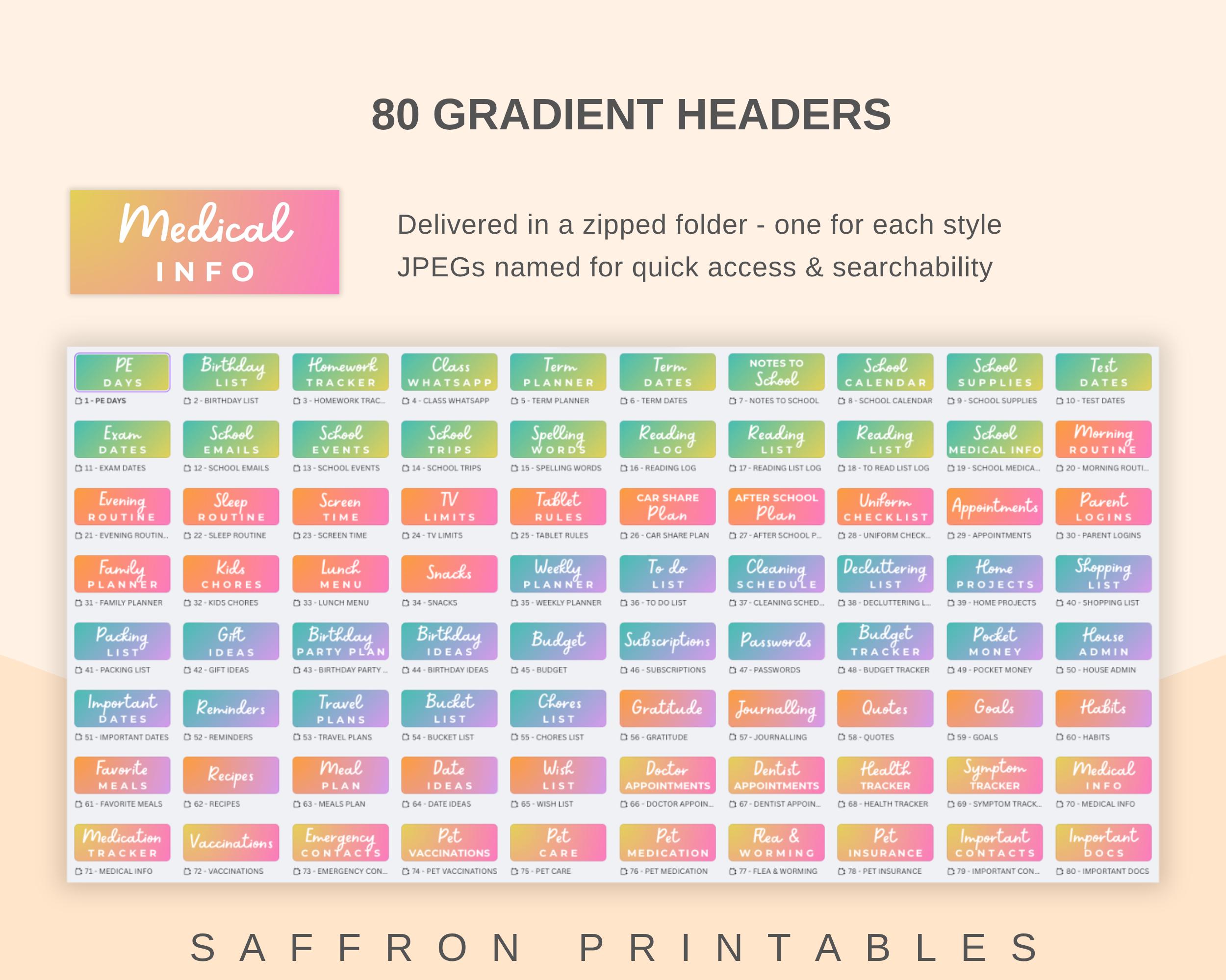 Editable Headers for Google Keep – 80 Family Custom Headers in 3 ...
