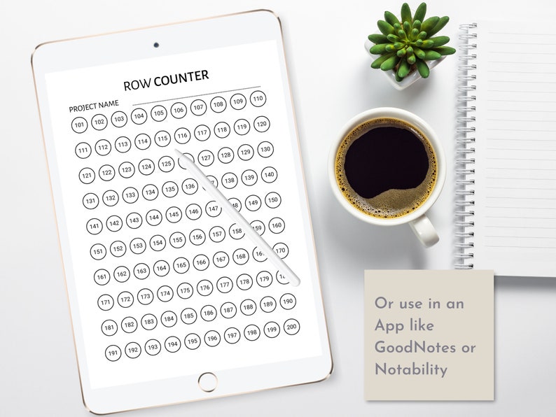 Printable Row Counter for Knitting and Crochet. Printable PDF - Etsy