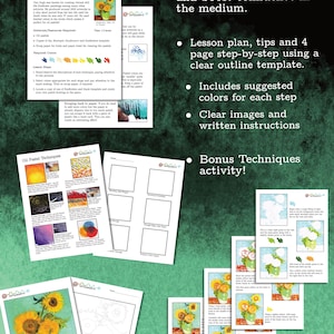 Van Gogh - Oil Pastel Bundle- Sunflowers, Bedroom & Starry Night - Step ...