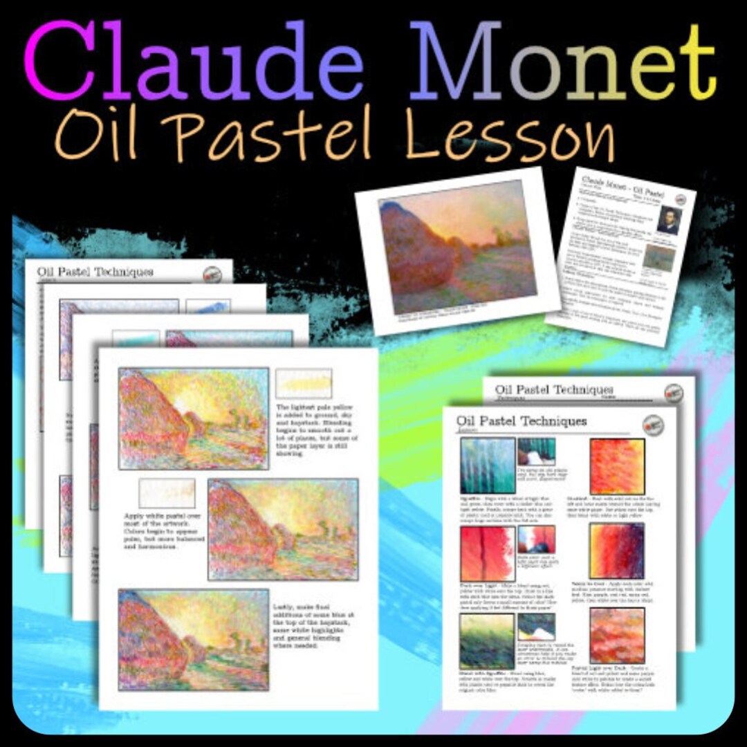 Impressionist Oil Pastel Art Lesson Monet Haystacks - Etsy
