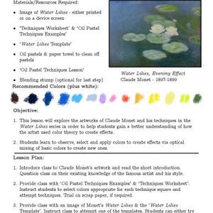 Claude Monet - Water Lilies - Oil Pastel Impressionism Art - Master ...