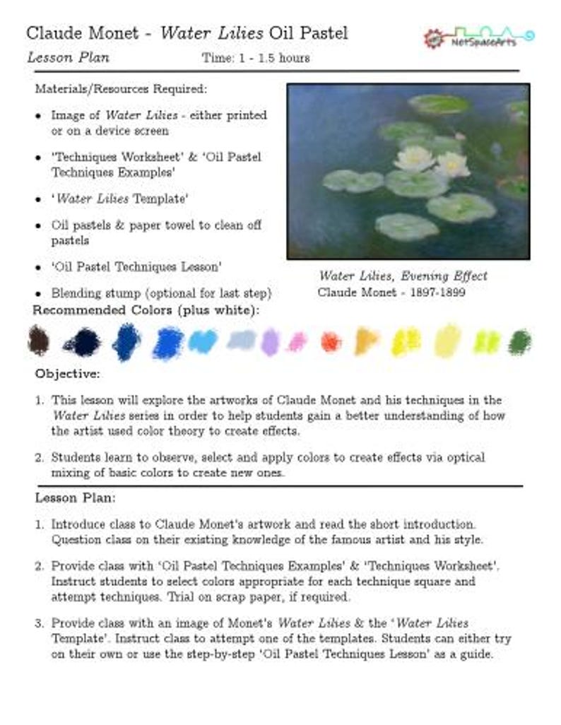 Claude Monet - Water Lilies - Oil Pastel Impressionism Art - Master ...