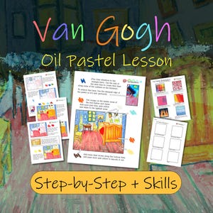 Van Gogh Bedroom - Oil Pastel Art Lesson - Guided Step by Step With ...