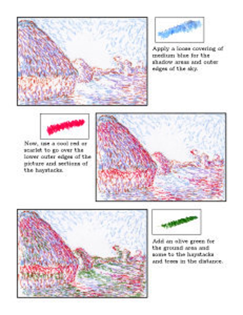 Impressionist Oil Pastel Art Lesson Monet Haystacks - Etsy