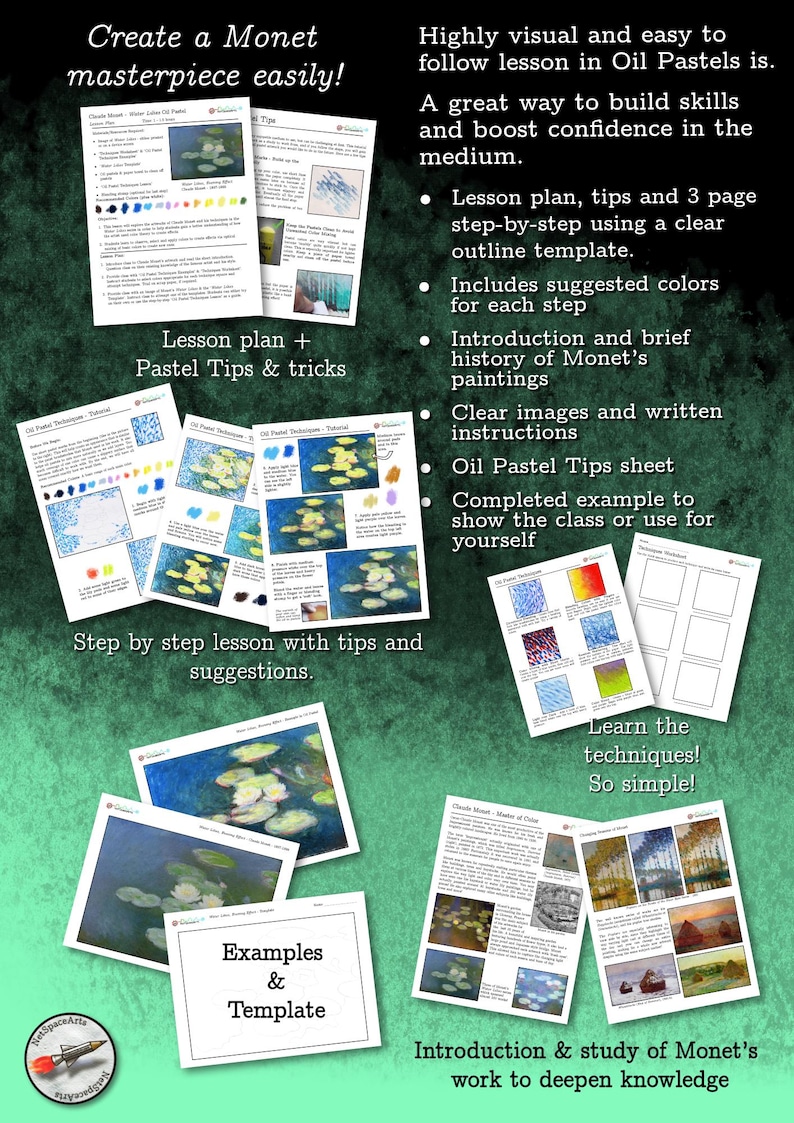 Claude Monet - Water Lilies - Oil Pastel Impressionism Art - Master ...