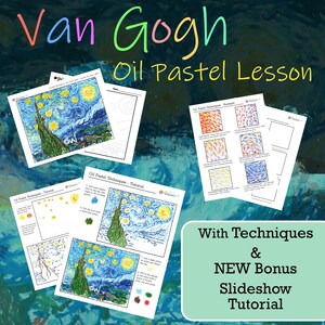 Van Gogh Starry Night - Oil Pastel Art Lesson - Guided Step by Step ...