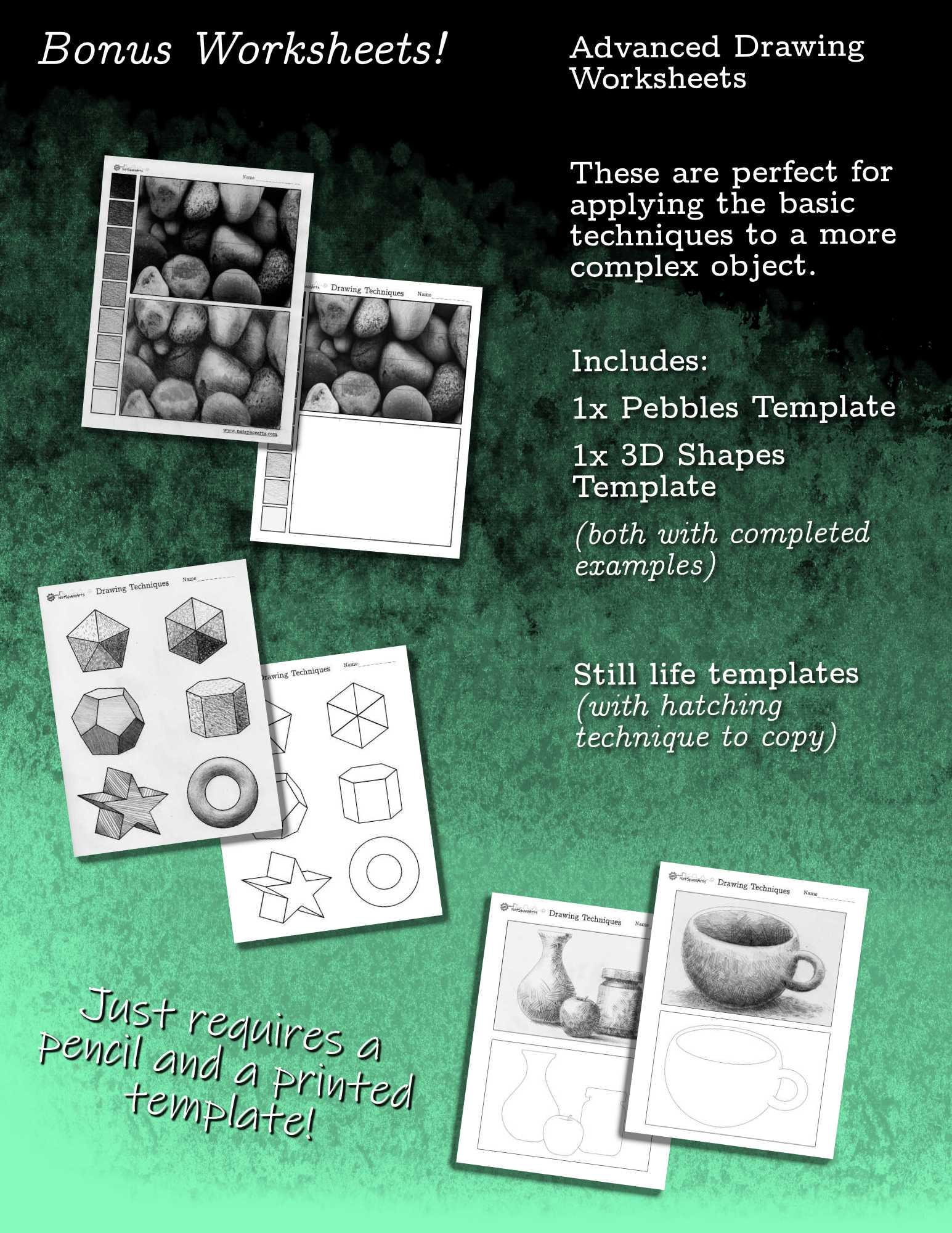 Basic Drawing Skills Worksheets – Pencil Shading & Art Technique ...
