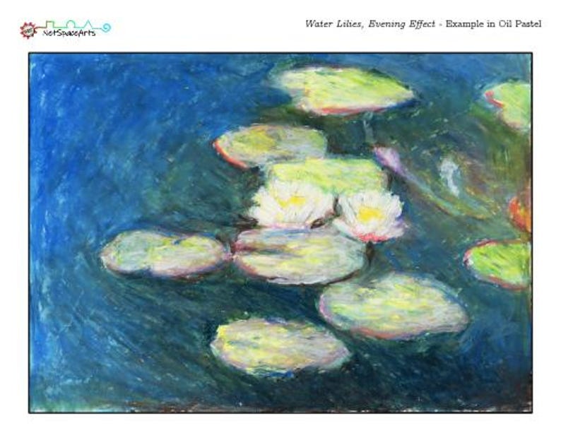 Claude Monet - Water Lilies - Oil Pastel Impressionism Art - Master ...
