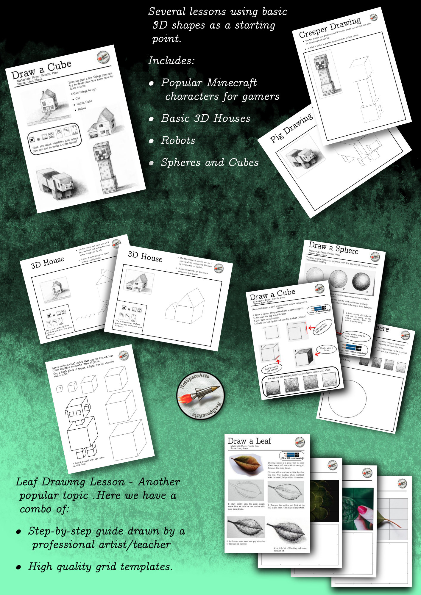 Drawing Skills Lesson Bundle - Step by Step - Tone, Shading - Etsy