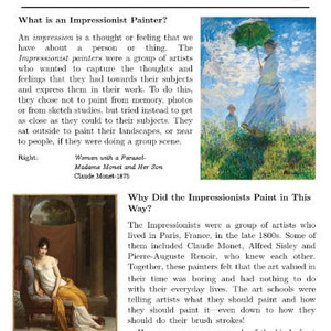 Impressionism - Art History Lesson - Fillable Printable Questions ...
