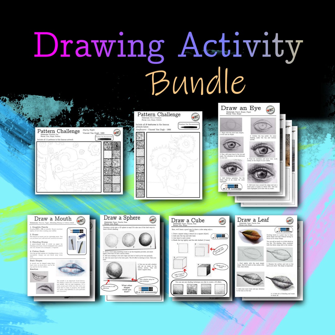 Drawing Skills Lesson Bundle - Step by Step - Tone, Shading - Etsy