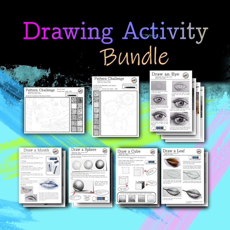 Drawing Skills Lesson Bundle - Step by Step - Tone, Shading - Etsy