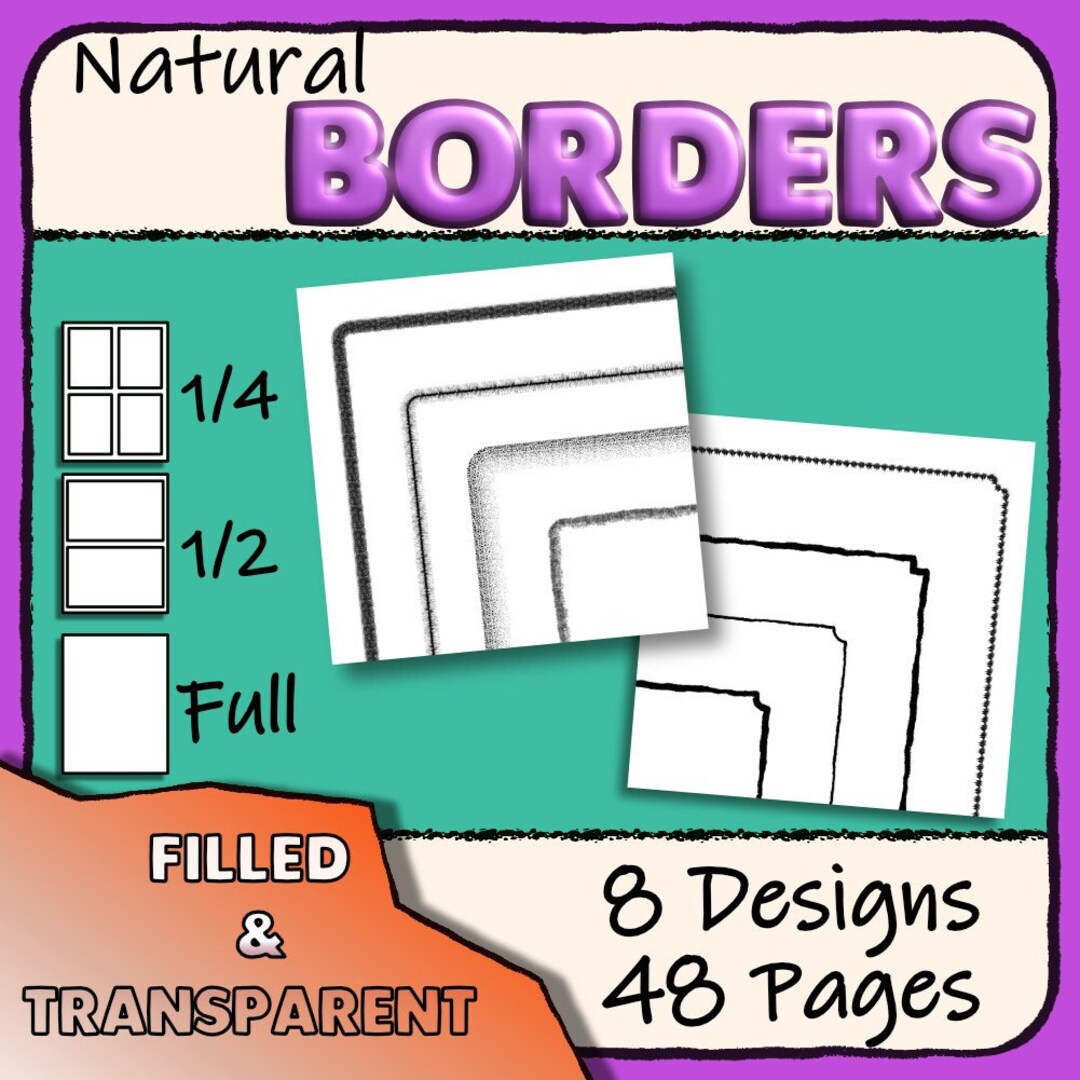 Page Borders Natural Textured Look Bundle Scaled Various - Etsy