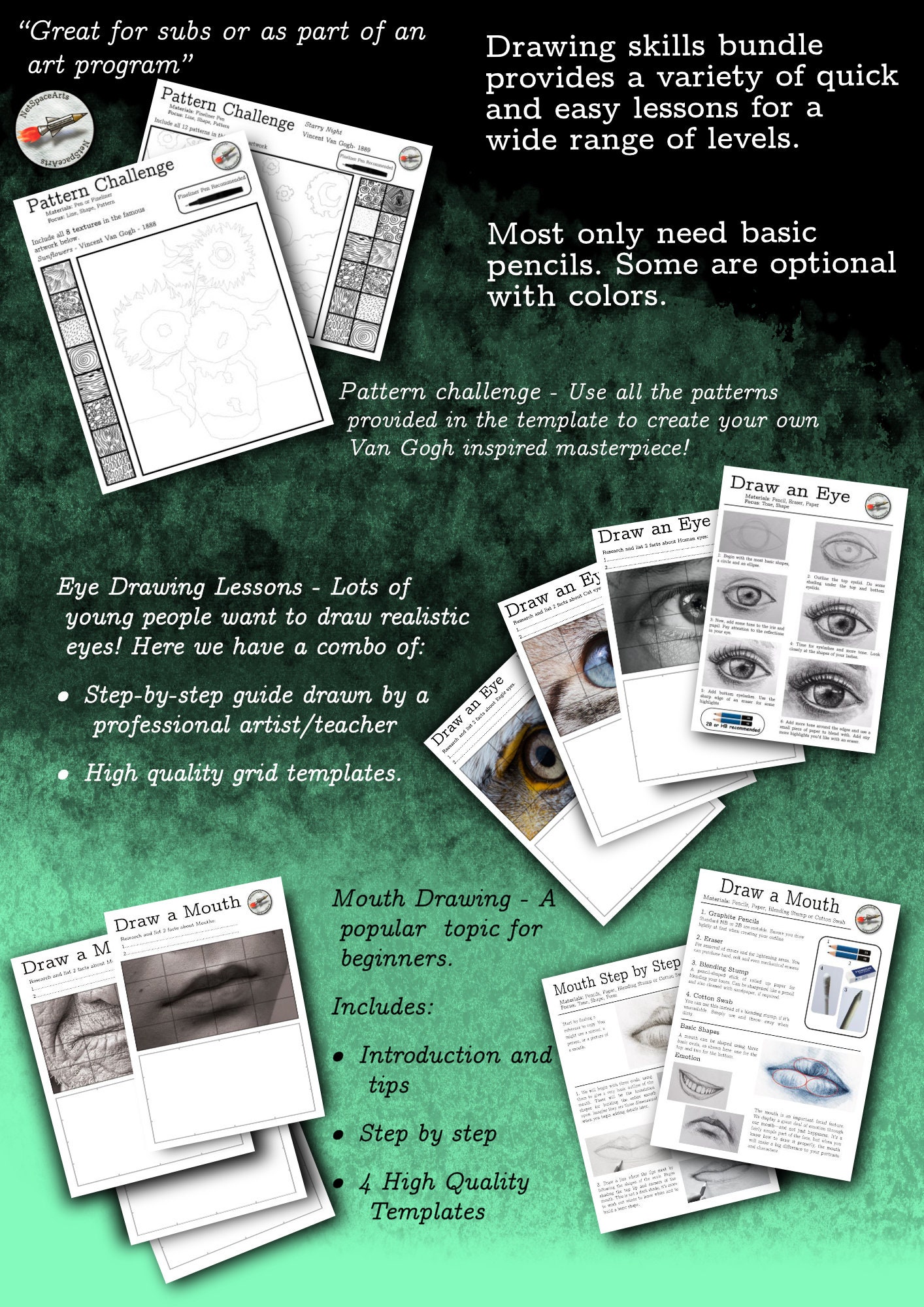 Drawing Skills Lesson Bundle - Step by Step - Tone, Shading - Etsy