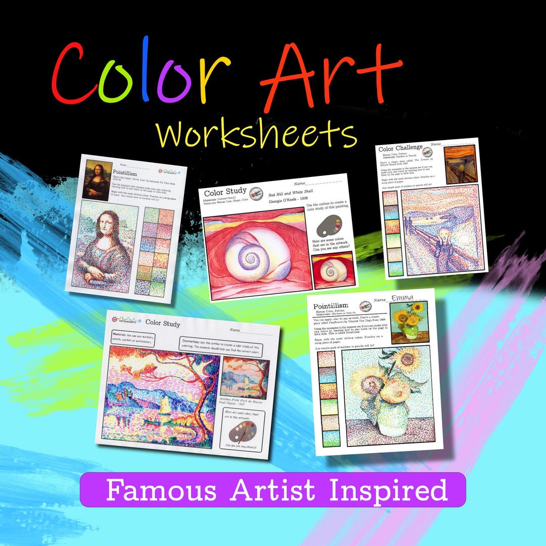 Color Art Bundle: Drawing Activities - Famous Artists - Quick Art ...