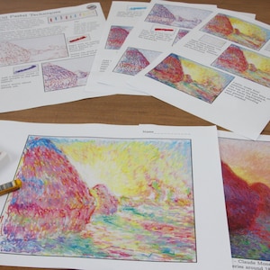 Claude Monet - Oil Pastel - Guided Step by Step Drawing Activity - Etsy