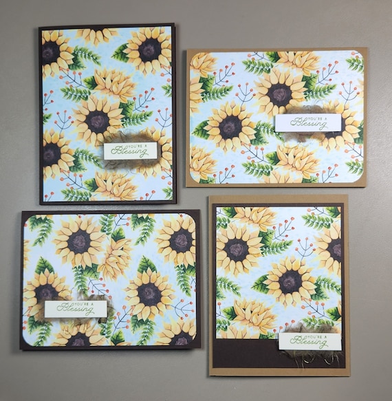 Sunflower Blessing Handmade Greeting Cards With Envelopes - Etsy