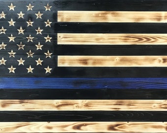 Thin Blue Line Flag Cross - Etsy