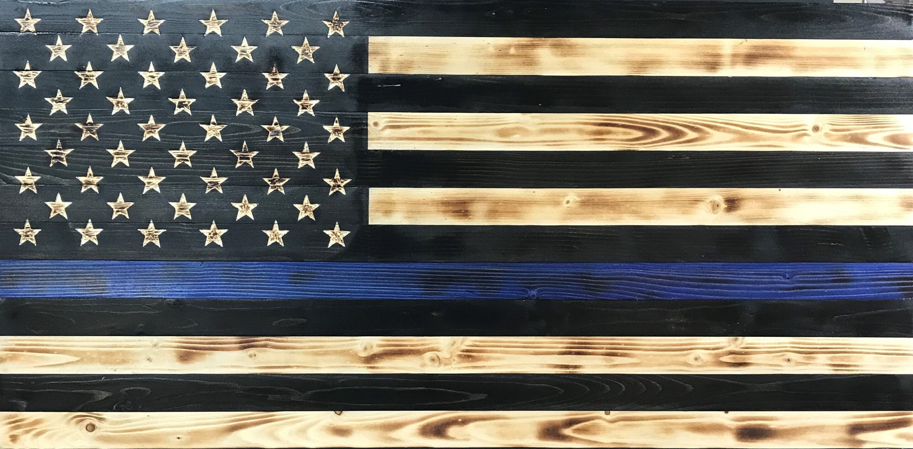 Patriotic Thin Blue Line Flag - Etsy