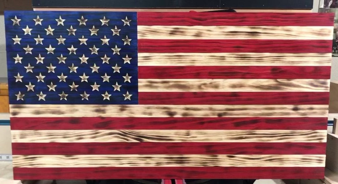 Red White & Blue Rustic Flag - Etsy