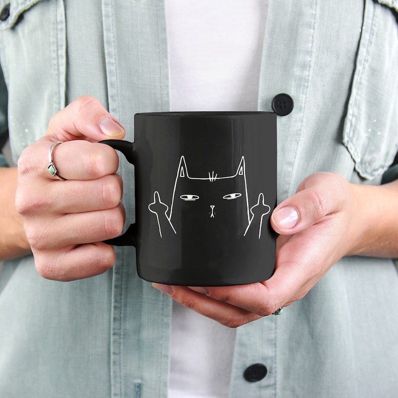 Middle Finger Cat - Etsy
