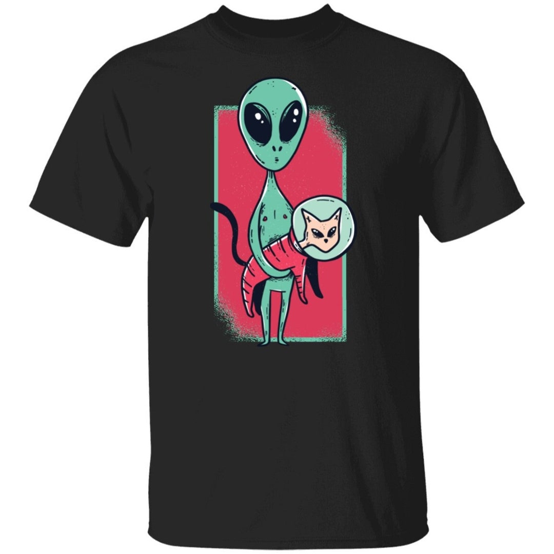 Alien Cat Shirt, Space Psychedelic Cat Tee, Aliens Shirt, Alien Cat ...