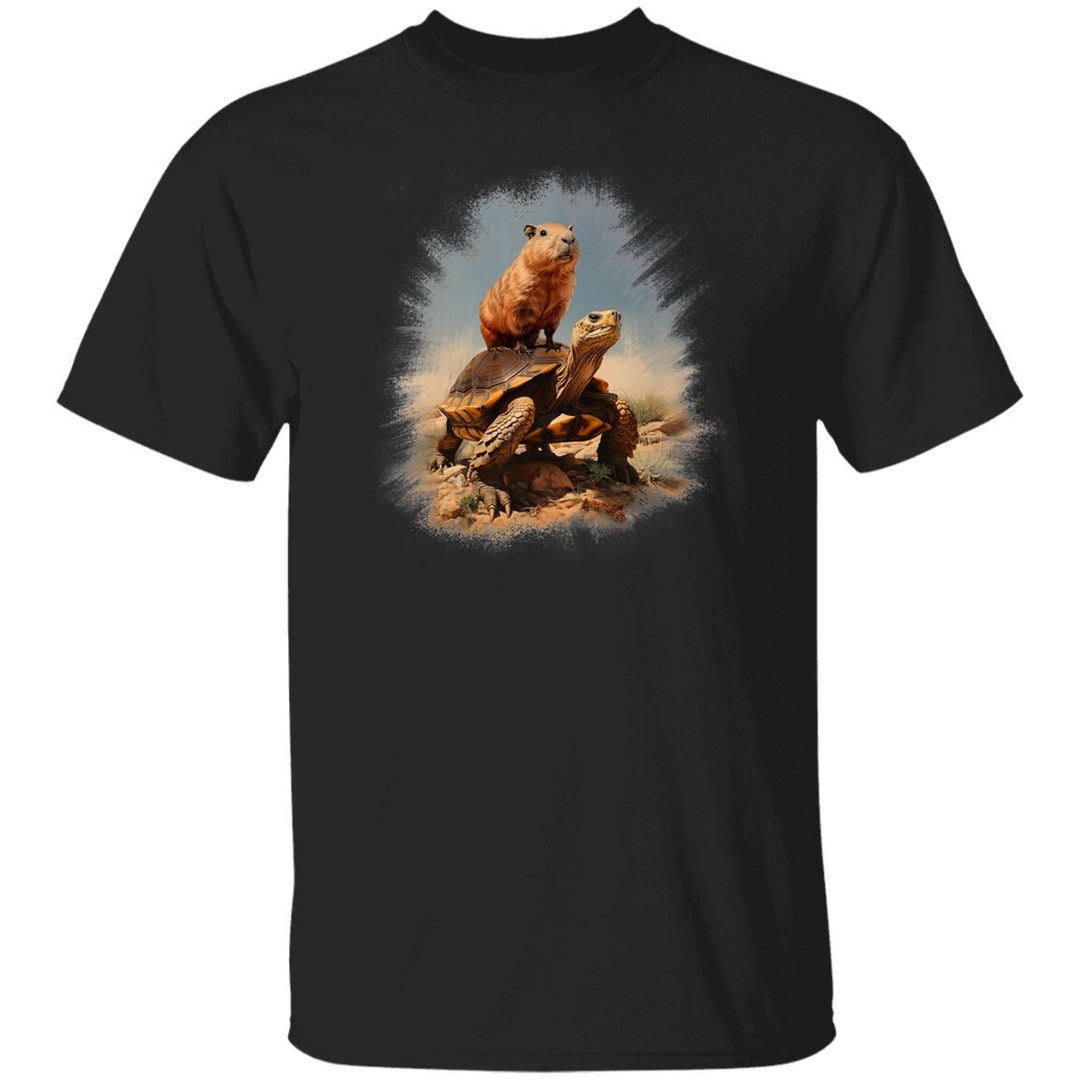 Capybara and Turtle Shirt, Capybara Ride on a Turtle, Capybara Lover ...