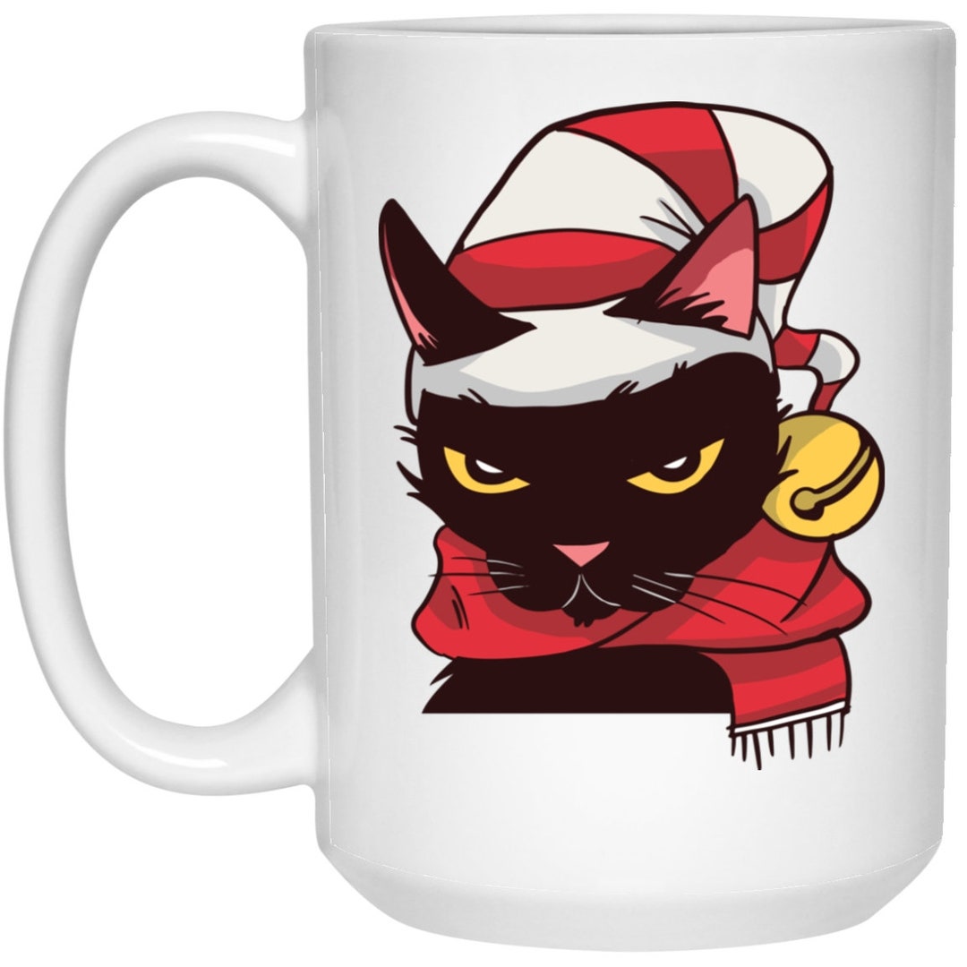Angry Cat Coffee Mug, Black Cat Lover Gift, Angry Black Cat Coffee Mug ...