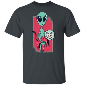 Alien Cat Shirt, Space Psychedelic Cat Tee, Aliens Shirt, Alien Cat ...