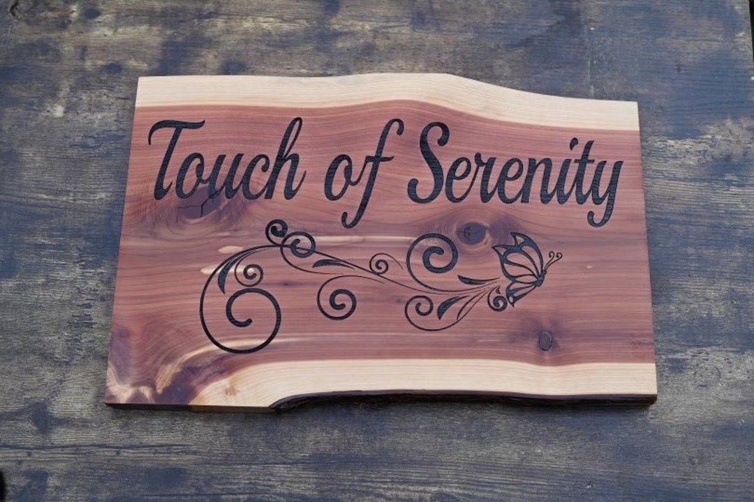 Rustic Name Sign, Custom Laser Engraved, Cedar Name Sign, Cedar Live ...