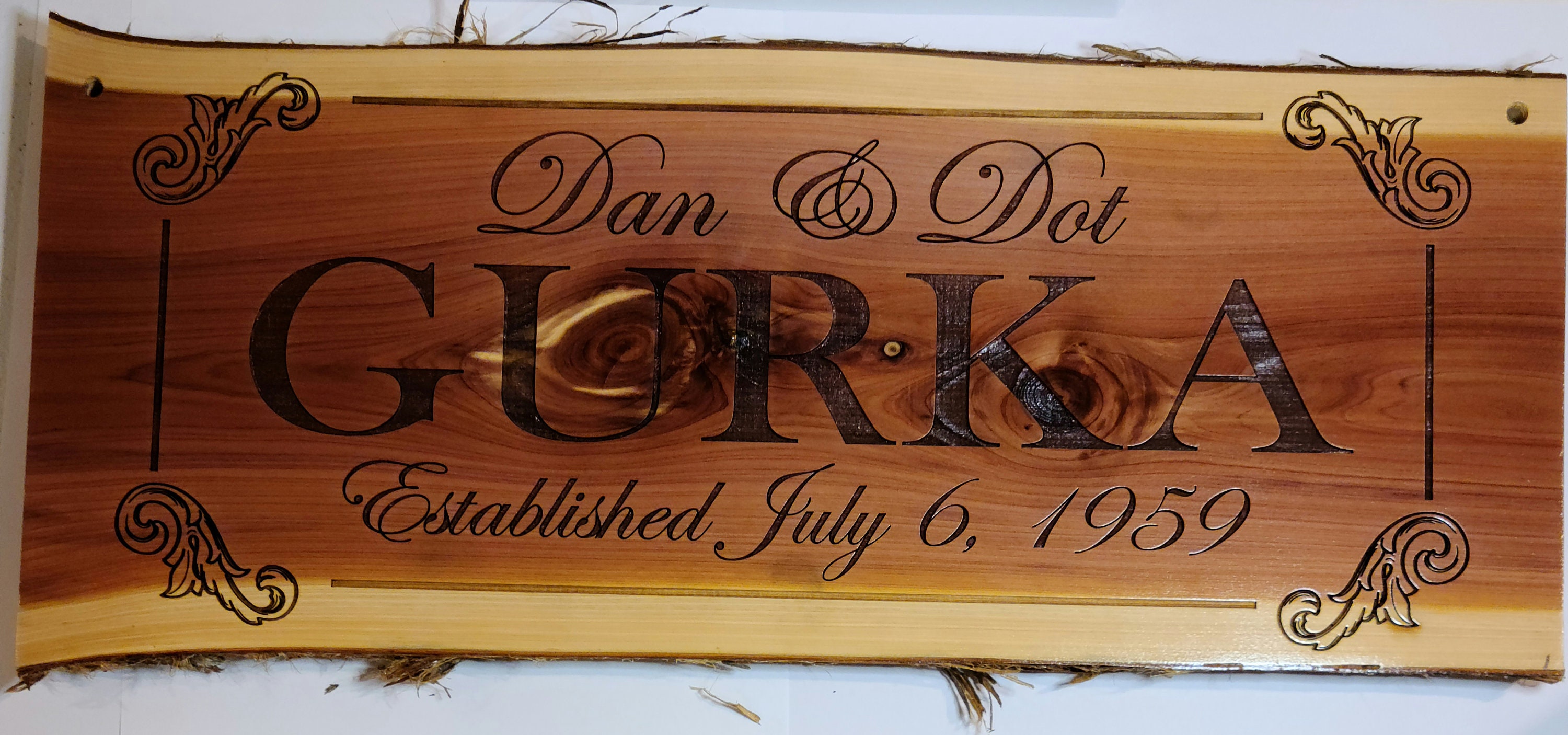 Rustic Name Sign Custom Laser Engraved Cedar Name Sign - Etsy