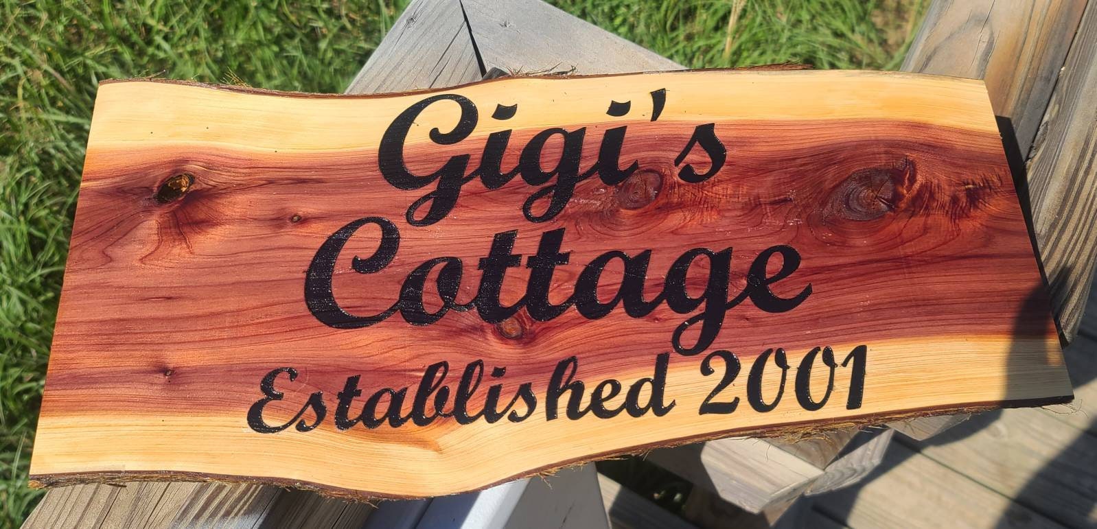 Rustic Name Sign, Custom Laser Engraved, Cedar Name Sign, Cedar Live ...