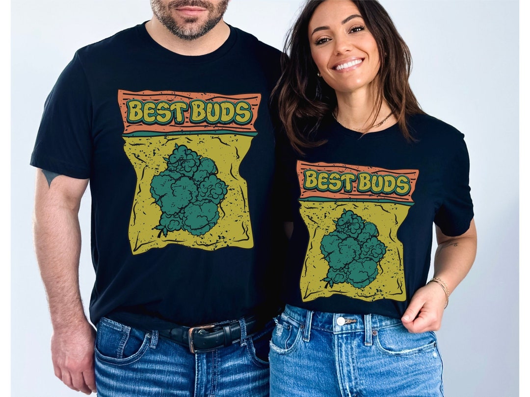 Retro Best Buds Matching Couple Best Friends Tees, Weed Pot Pothead ...