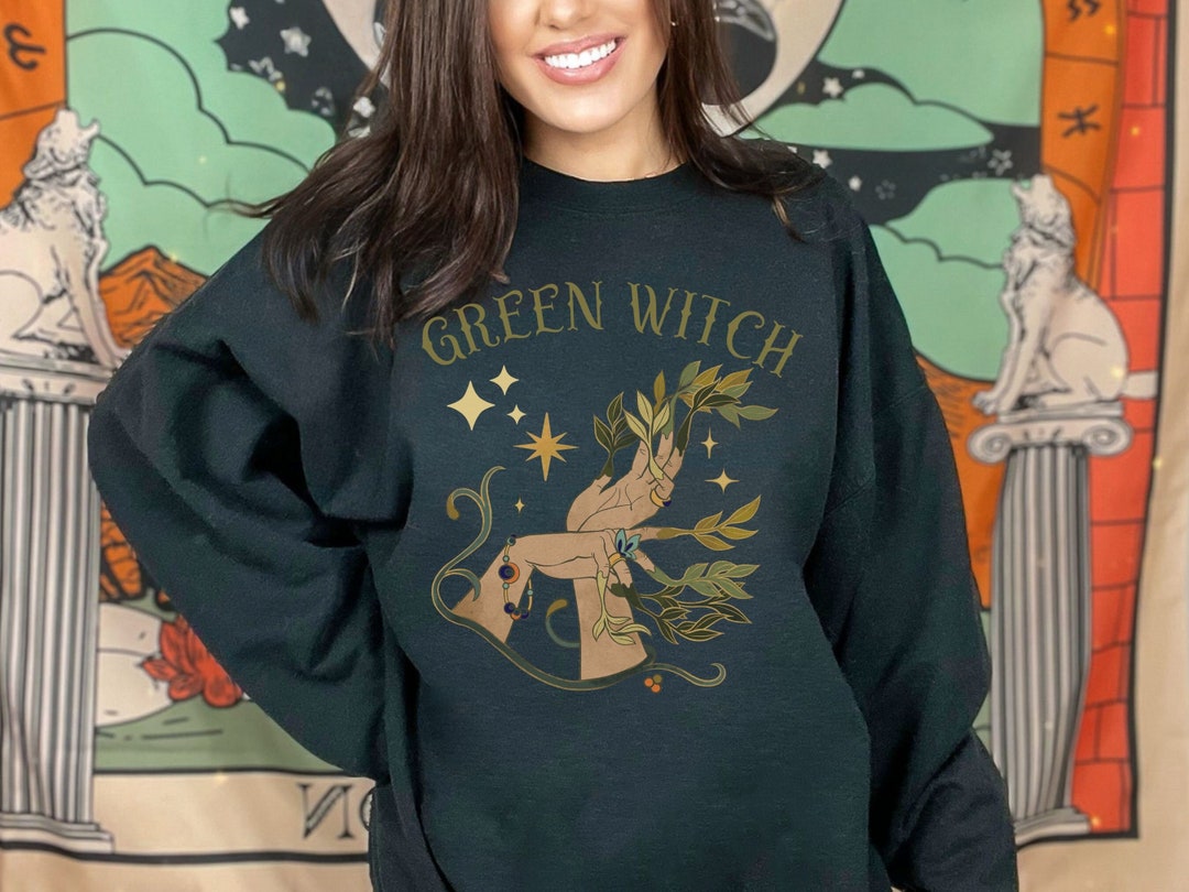 Green Witch Sweatshirt, Witchy Plant Mom, Garden Witch Aesthetic ...