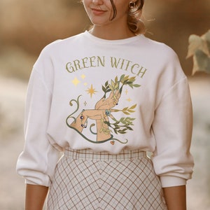 Green Witch Sweatshirt, Witchy Plant Mom, Garden Witch Aesthetic ...