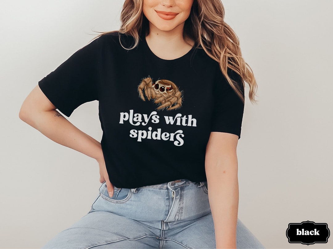 Plays With Spiders Shirt, Spider Mom Shirt, Cute Jumping Spider Mama ...