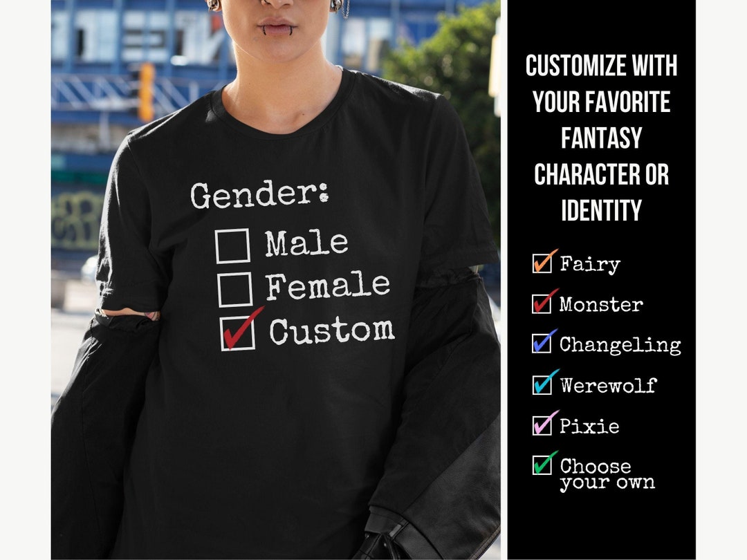 Custom Nonbinary Fantasy Character Shirt, Gift for DND Fan, Gay Queer ...